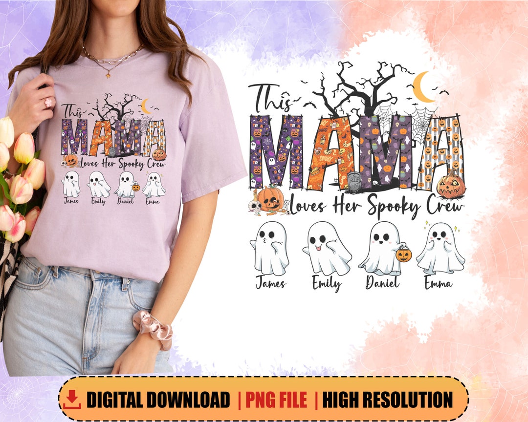Personalized Halloween Mamas Ghosts PNG This Mama Loves Her - Etsy