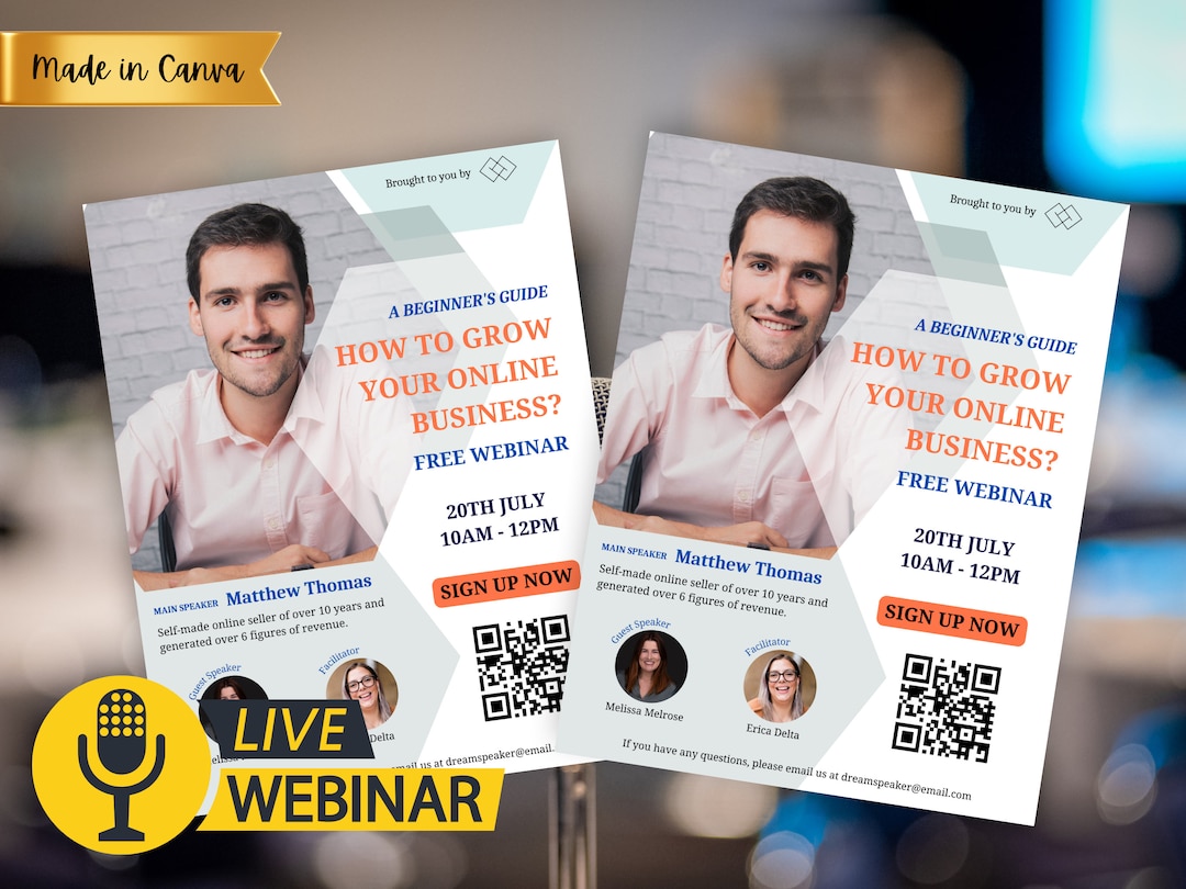Webinar Flyer Template Editable Webinar Flyer Template Customizable ...
