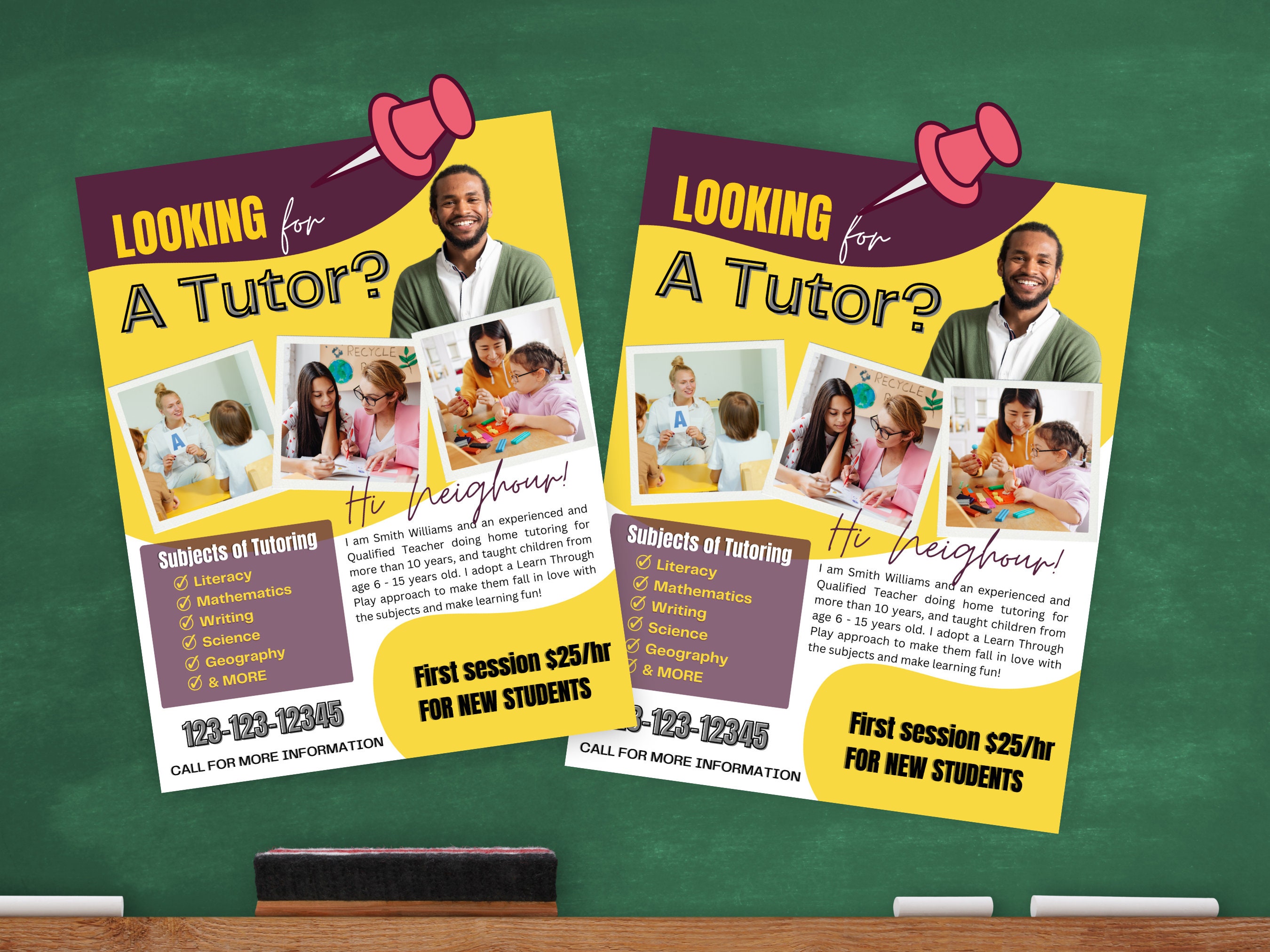 Tutoring Flyer | Editable Tutoring Flyer | Customizable Tutoring Flyer ...