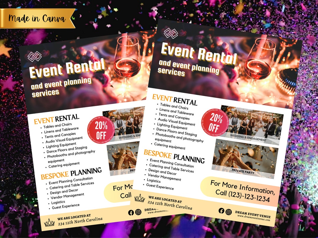 DIY Event Rental Services Flyer | Brand Awareness Event Planning Flyer ...