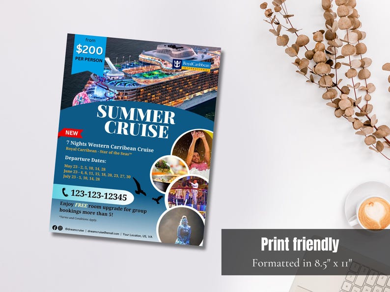 DIY Cruise Agency Flyer | Editable Travel Flyer | Customizable Royal ...