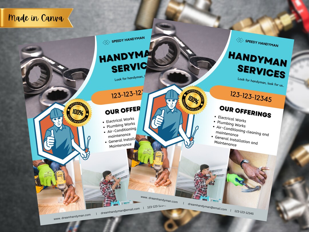 DIY Handyman Services Flyer | Handyman Flyer | Customizable Electrician ...