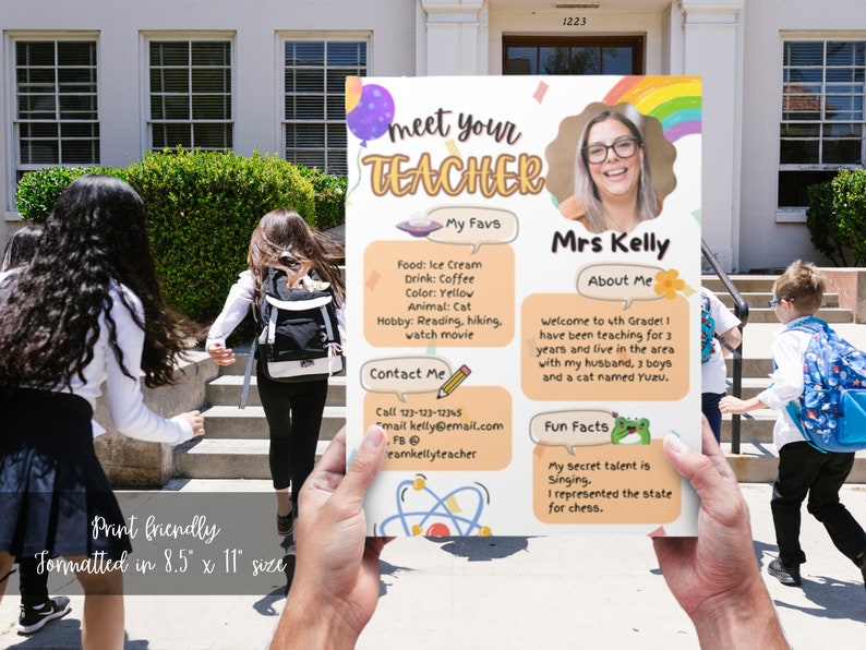 Meet Your Teacher CANVA Flyer School Meet Your Teacher - Etsy