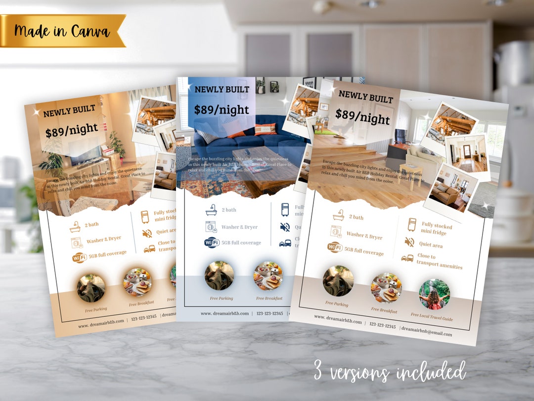 Air Bnb Flyer Editable Air Bnb Flyer Customizable Air Bnb Flyer CANVA ...