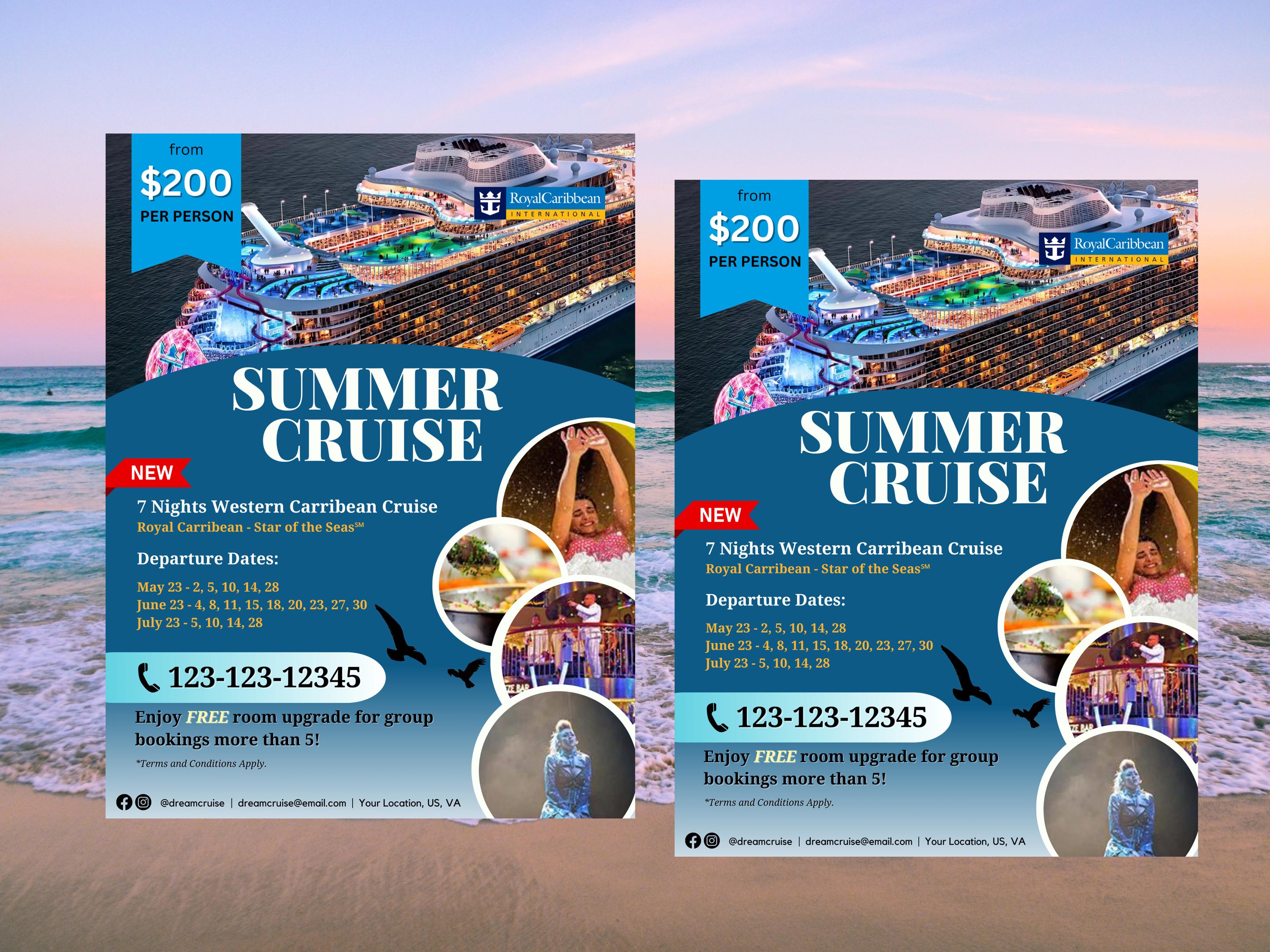 DIY Cruise Agency Flyer | Editable Travel Flyer | Customizable Royal ...