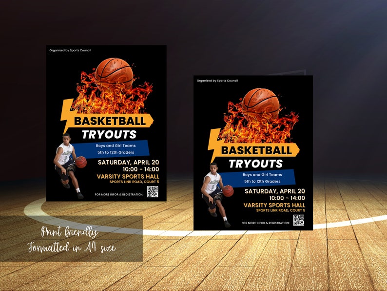 DIY Basketball Tryout Flyer Children Basketball Tryouts Basketball ...
