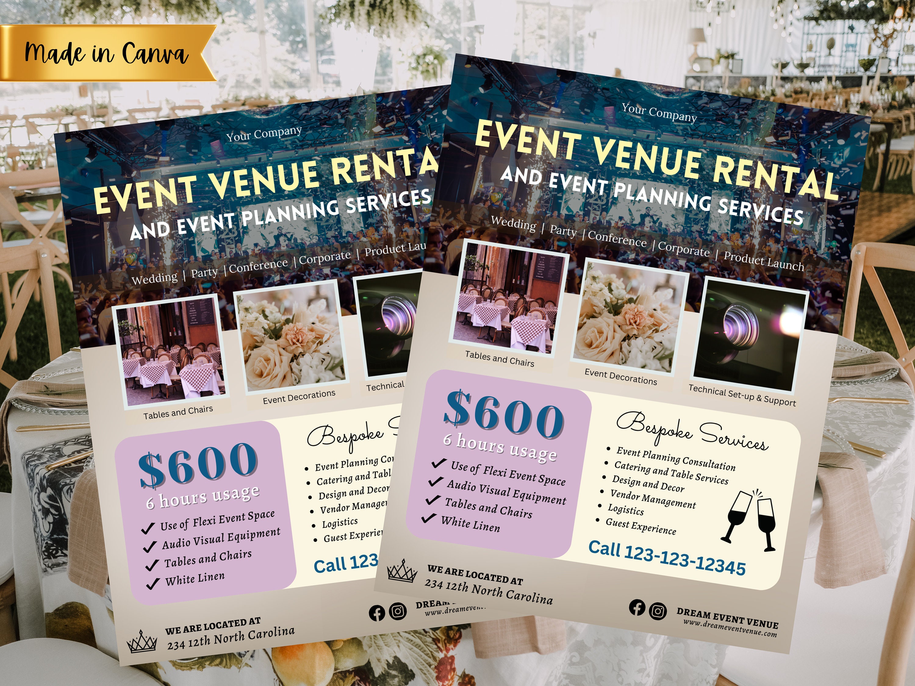 DIY Event Rental Services Flyer | Brand Awareness Event Planning Flyer ...
