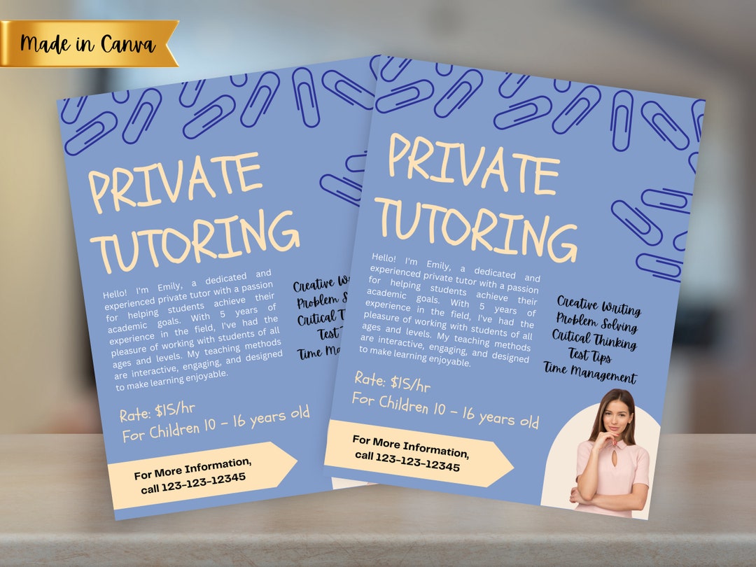 Tutoring Flyer | Editable Tutoring Flyer | Customizable Tutoring Flyer ...