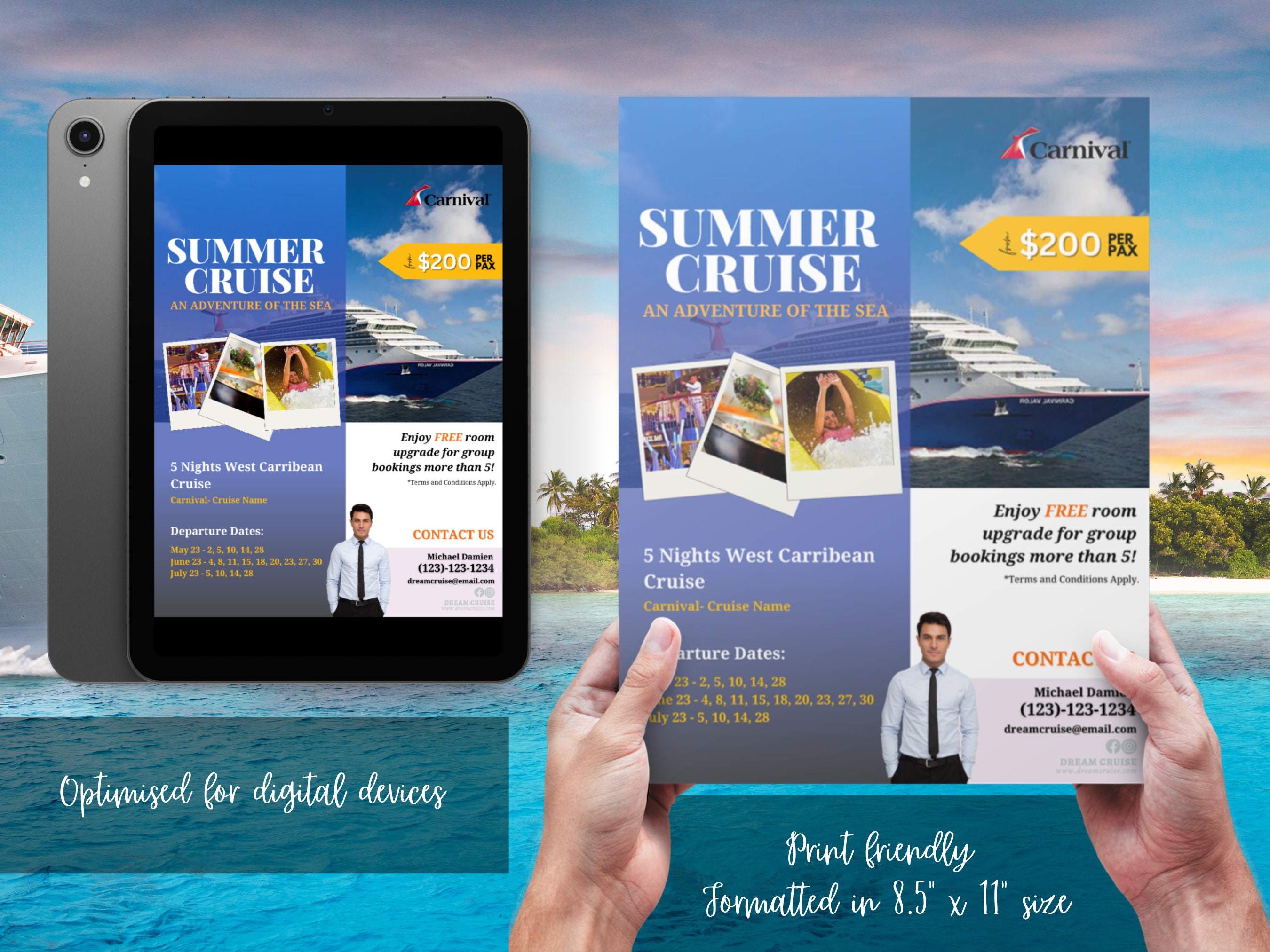 DIY Cruise Agency Flyer | Editable Travel Flyer | Customizable Carnival ...