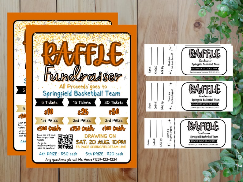 DIY Raffle Fundraiser Flyer Template | Raffle Ticket | Fundraising ...