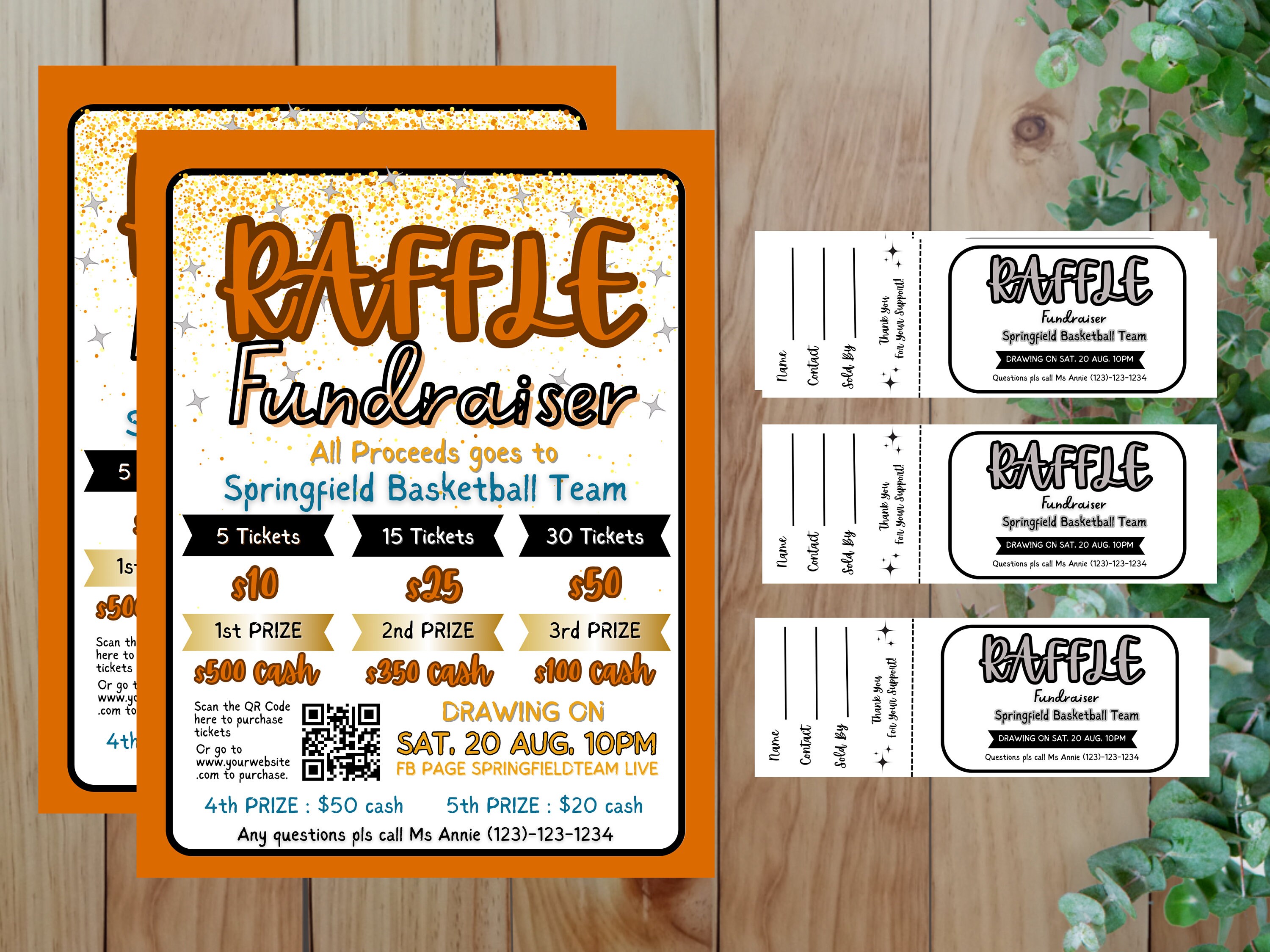 DIY Raffle Fundraiser Flyer Template | Raffle Ticket | Fundraising ...