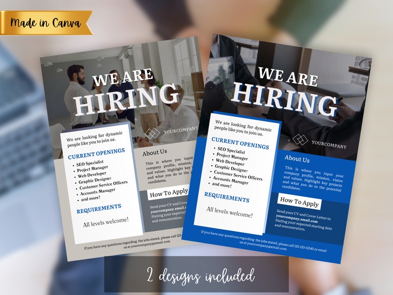 We Are Hiring Flyer | Editable Hiring Flyer | Customizable Hiring Flyer ...