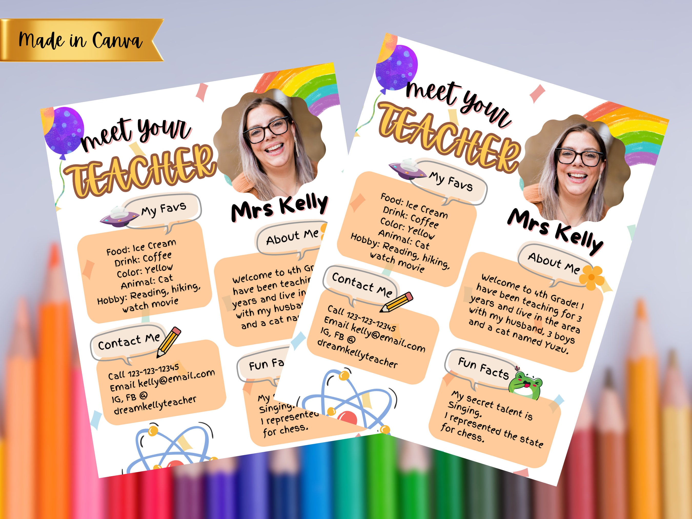 Meet Your Teacher CANVA Flyer School Meet Your Teacher Editable Flyer ...
