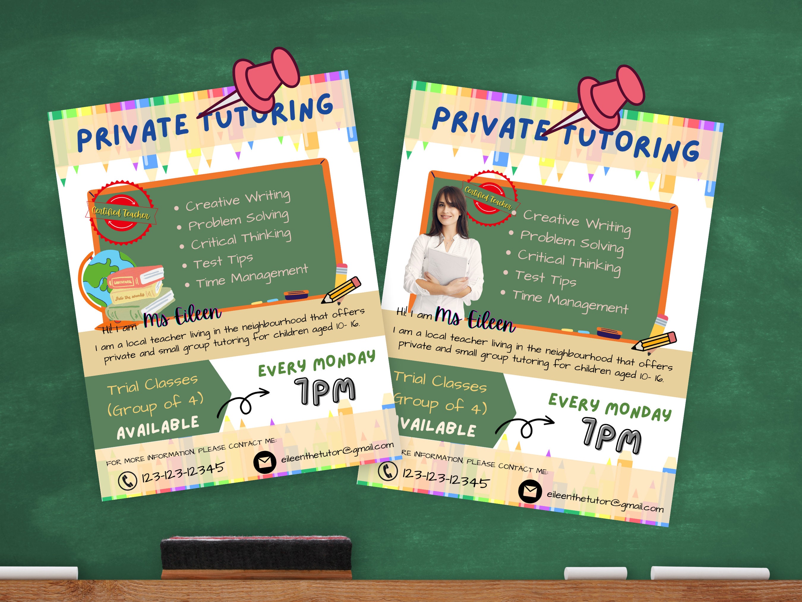 Tutoring Flyer Editable Tutoring Flyer Customizable Tutoring Flyer Canva Tutoring Flyer Etsy