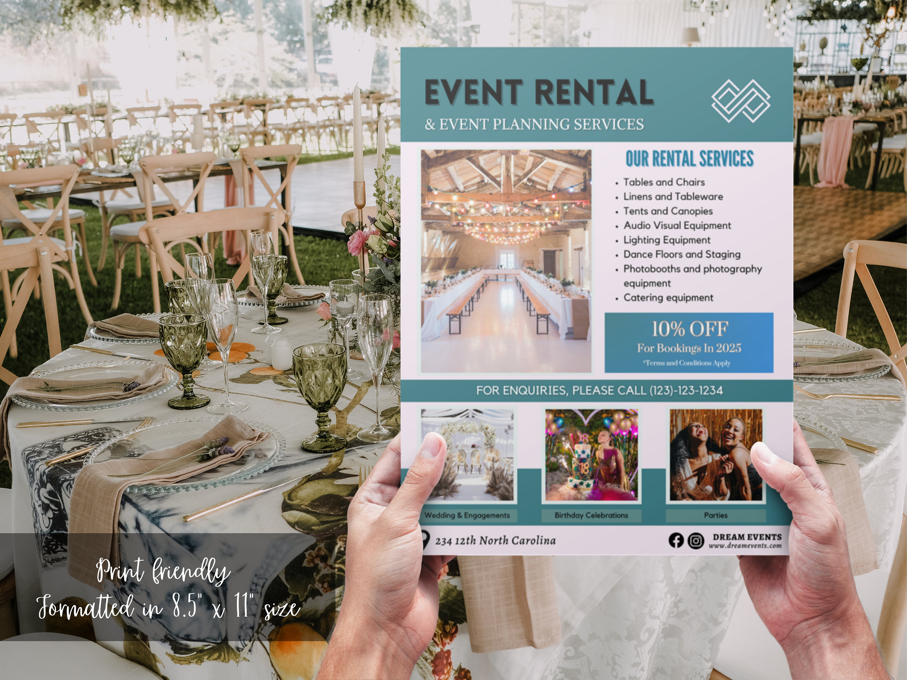 DIY Event Rental Services Flyer | Brand Awareness Event Planning Flyer ...