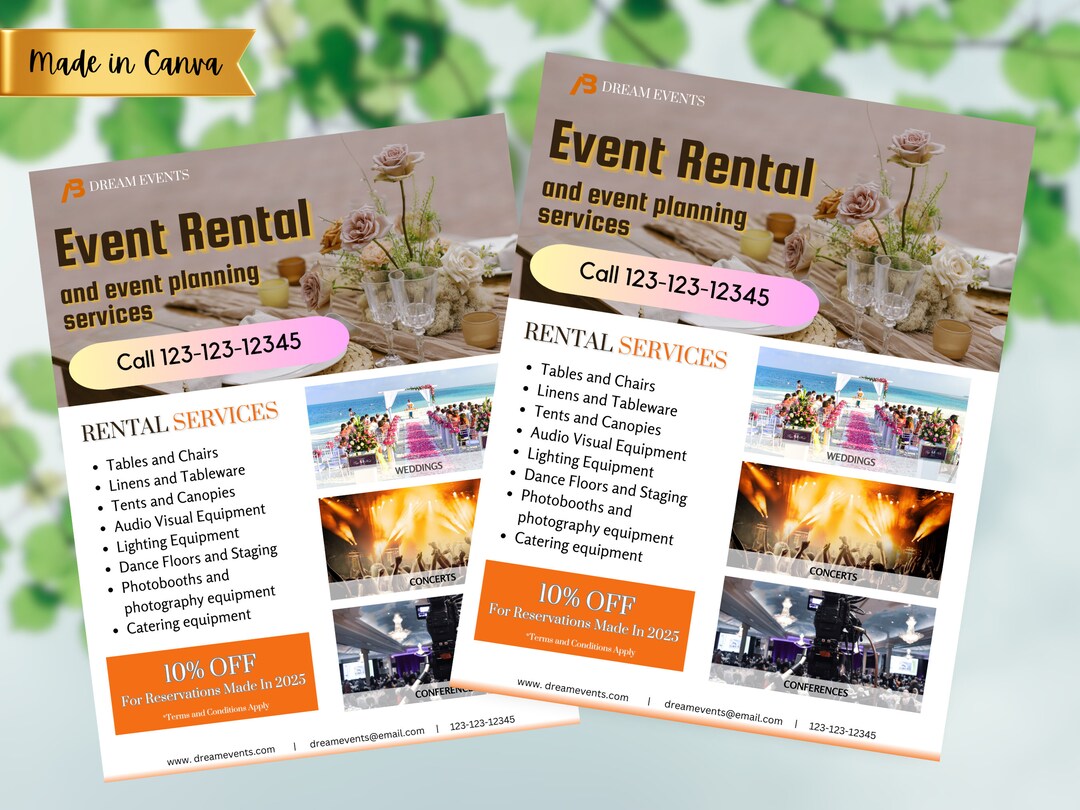 DIY Event Rental Services Flyer | Brand Awareness Event Planning Flyer ...