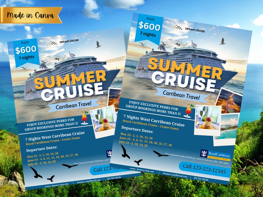DIY Cruise Agency Flyer | Editable Travel Flyer | Customizable Royal ...