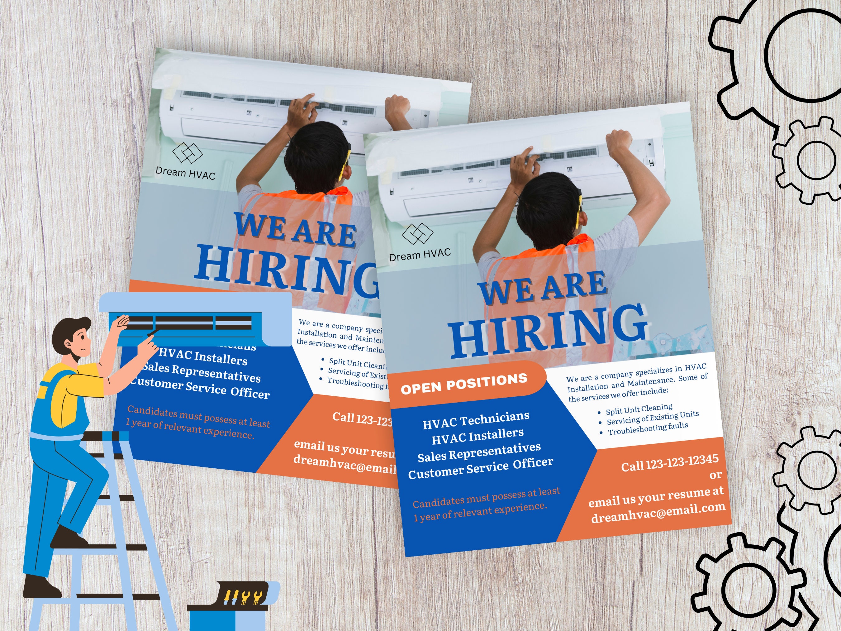 We Are Hiring Hvac Flyer | Customizable Hvac Hiring Flyer | CANVA We ...