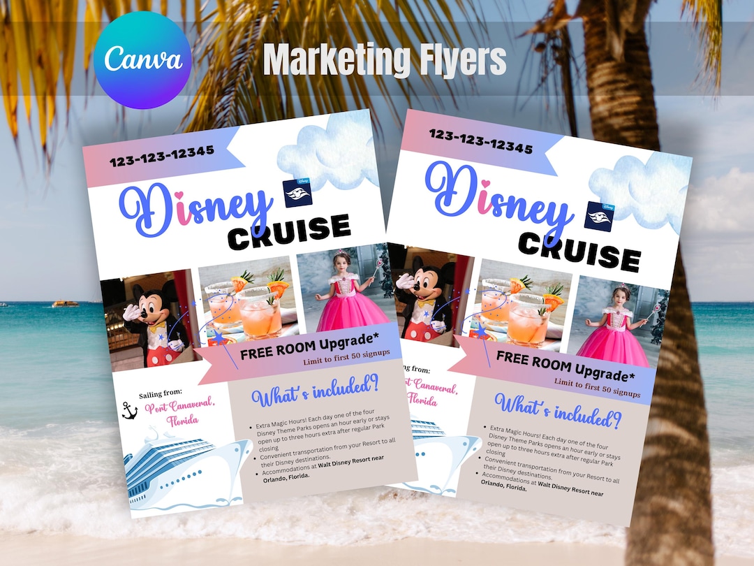 DIY Cruise Agency Flyer | Editable Travel Flyer | Customizable Disney ...
