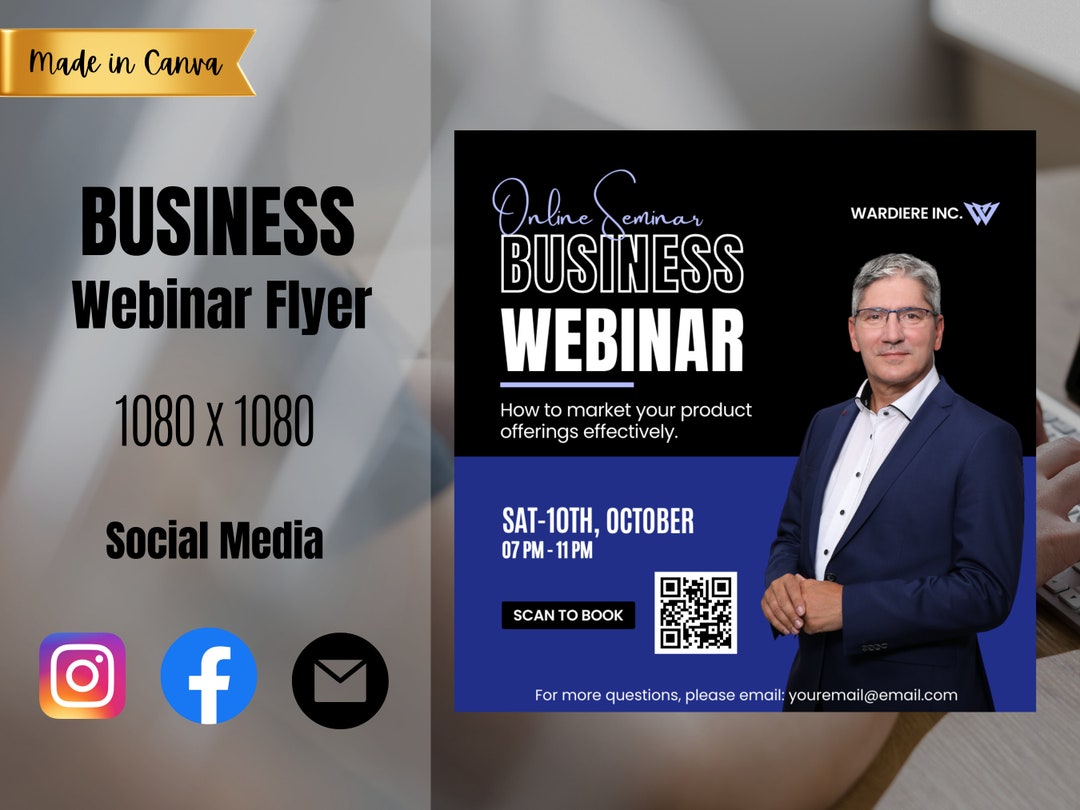 Webinar Flyer Template Editable Webinar Flyer Template - Etsy