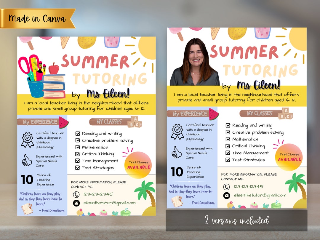 Tutoring Flyer | Editable Tutoring Flyer | Customizable Tutoring Flyer ...