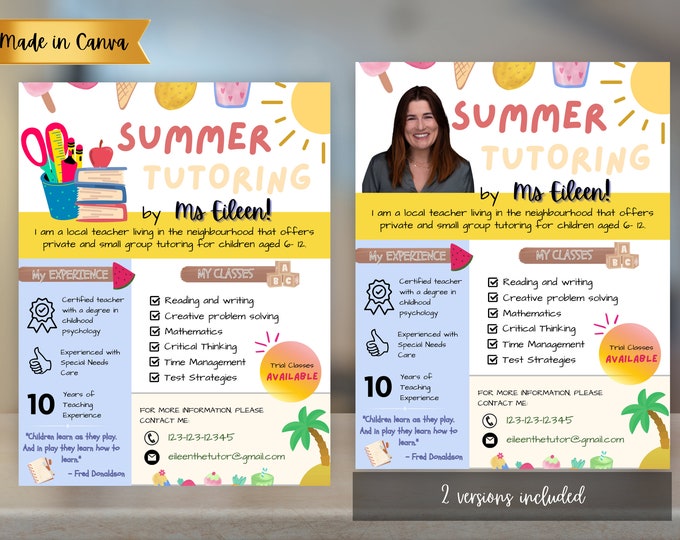 Tutoring Flyer | Editable Tutoring Flyer | Customizable Tutoring Flyer ...