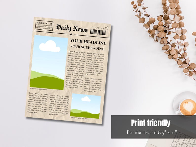 Newspaper Template | EDM Template | Newspaper Program | Newspaper Canva ...
