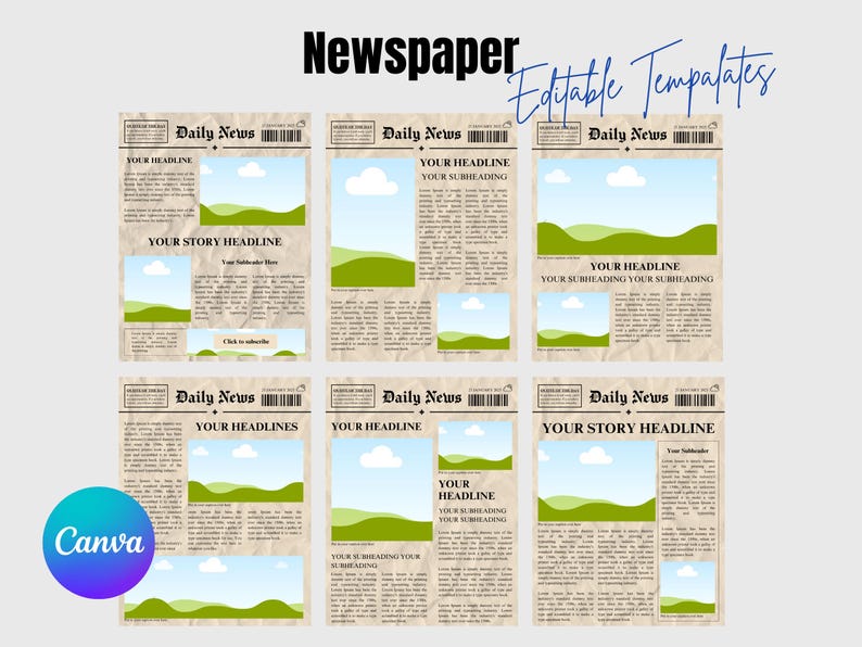 Newspaper Template | EDM Template | Newspaper Program | Newspaper Canva ...