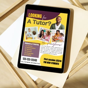 Tutoring Flyer | Editable Tutoring Flyer | Customizable Tutoring Flyer ...