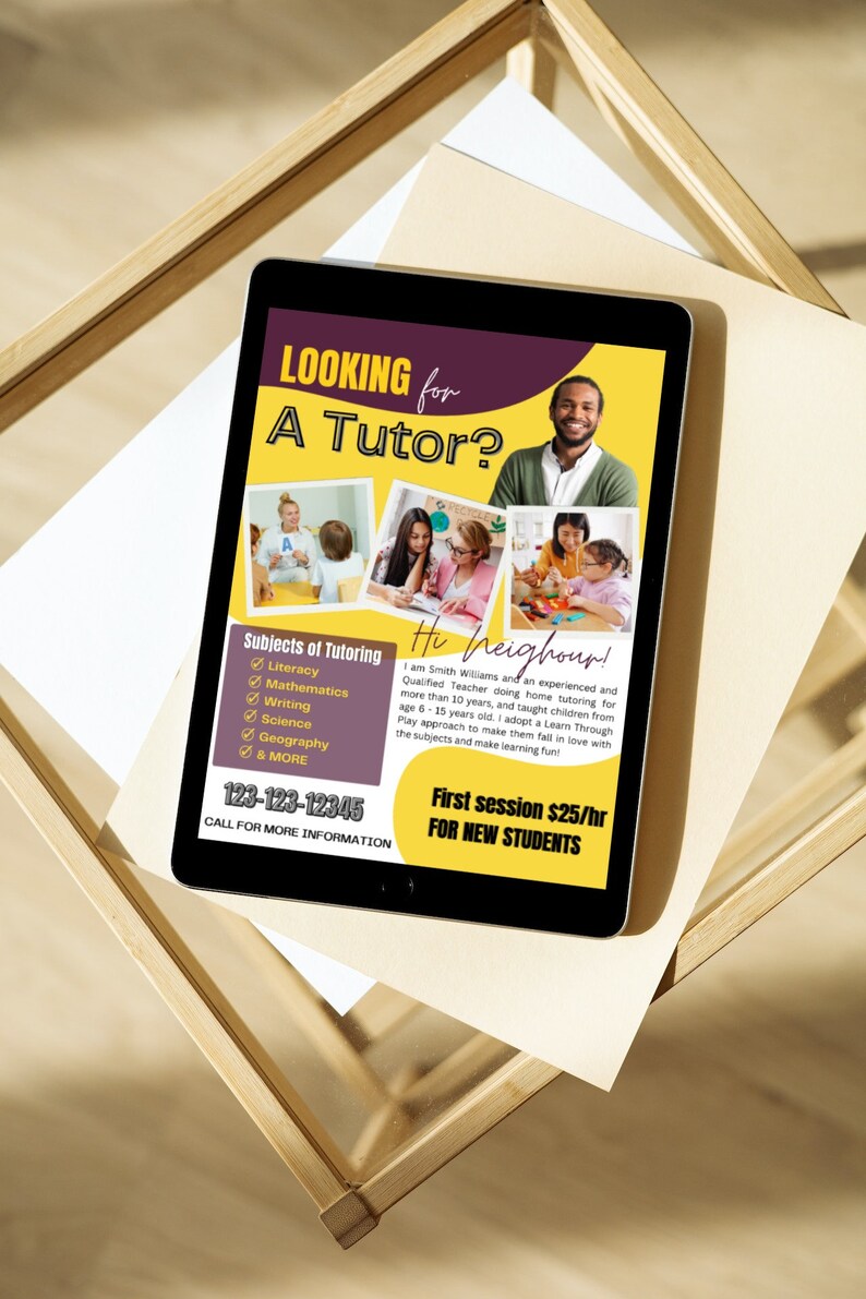 Tutoring Flyer | Editable Tutoring Flyer | Customizable Tutoring Flyer ...