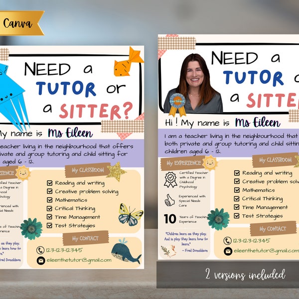 Tutoring Flyer - Etsy