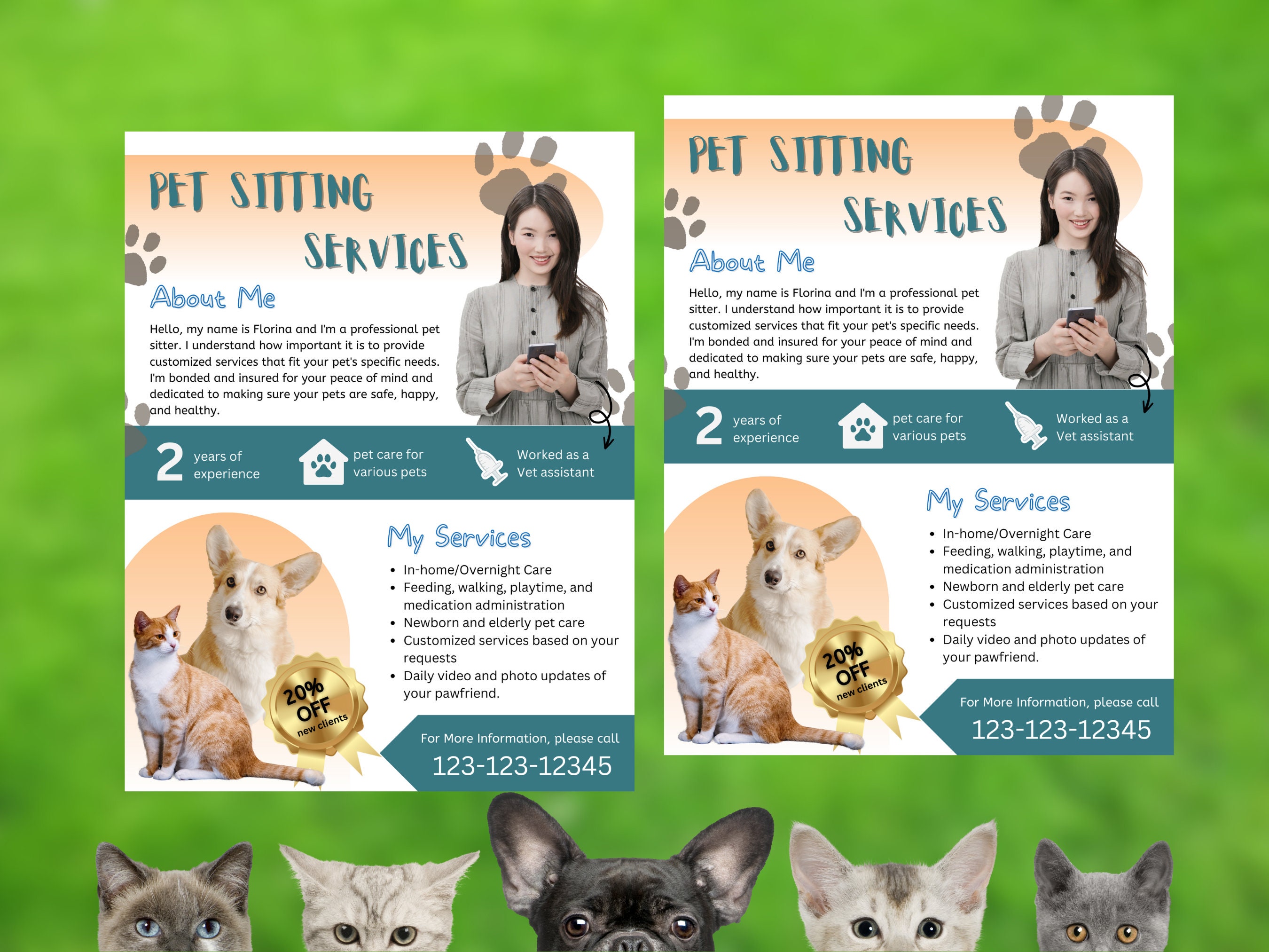 DIY Pet Sitting Services Flyer Small Business Pet Sitting Flyer ...