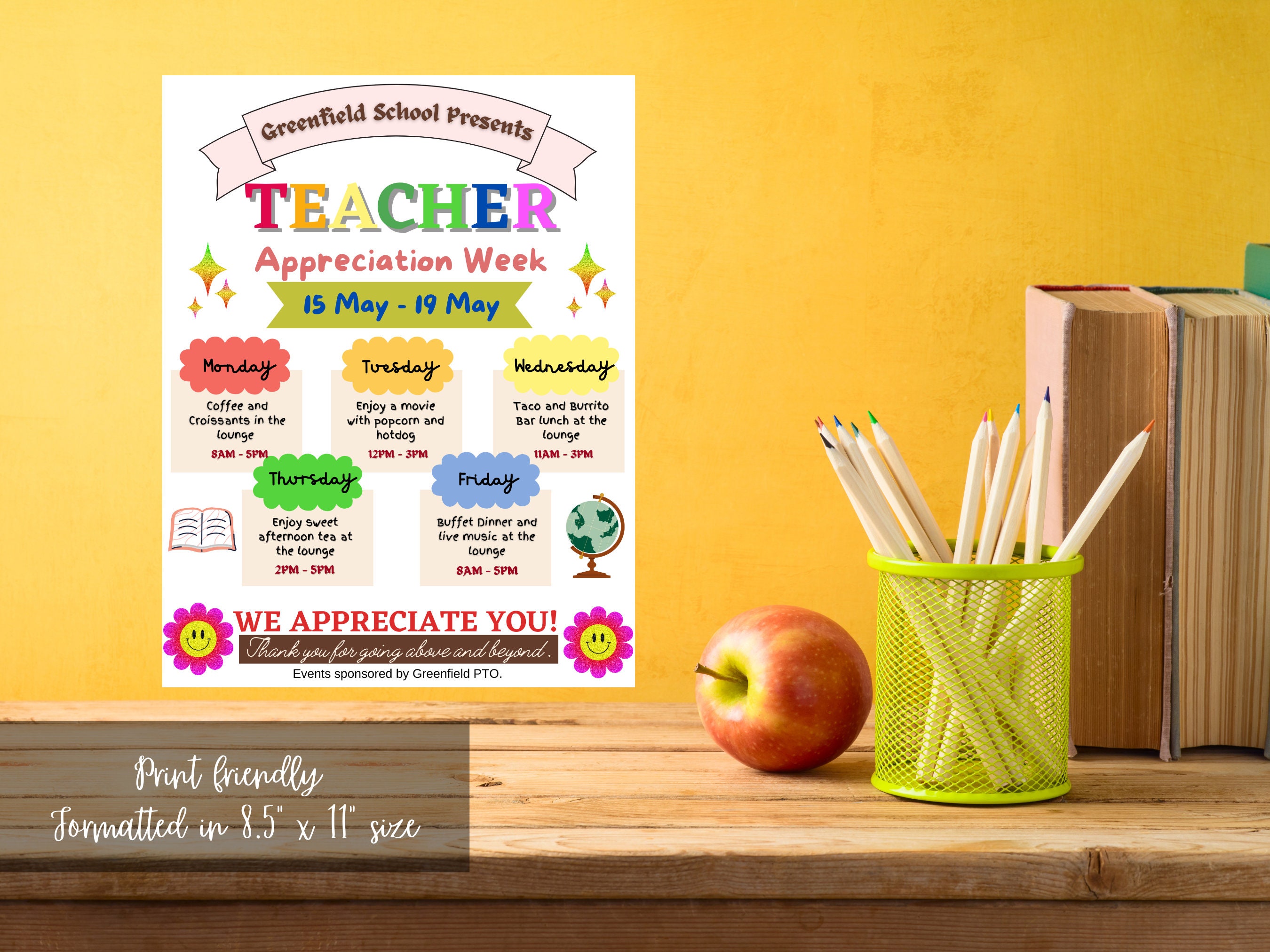 Teacher Appreciation Week Teacher's Day Flyer DIY Thank You Teacher ...