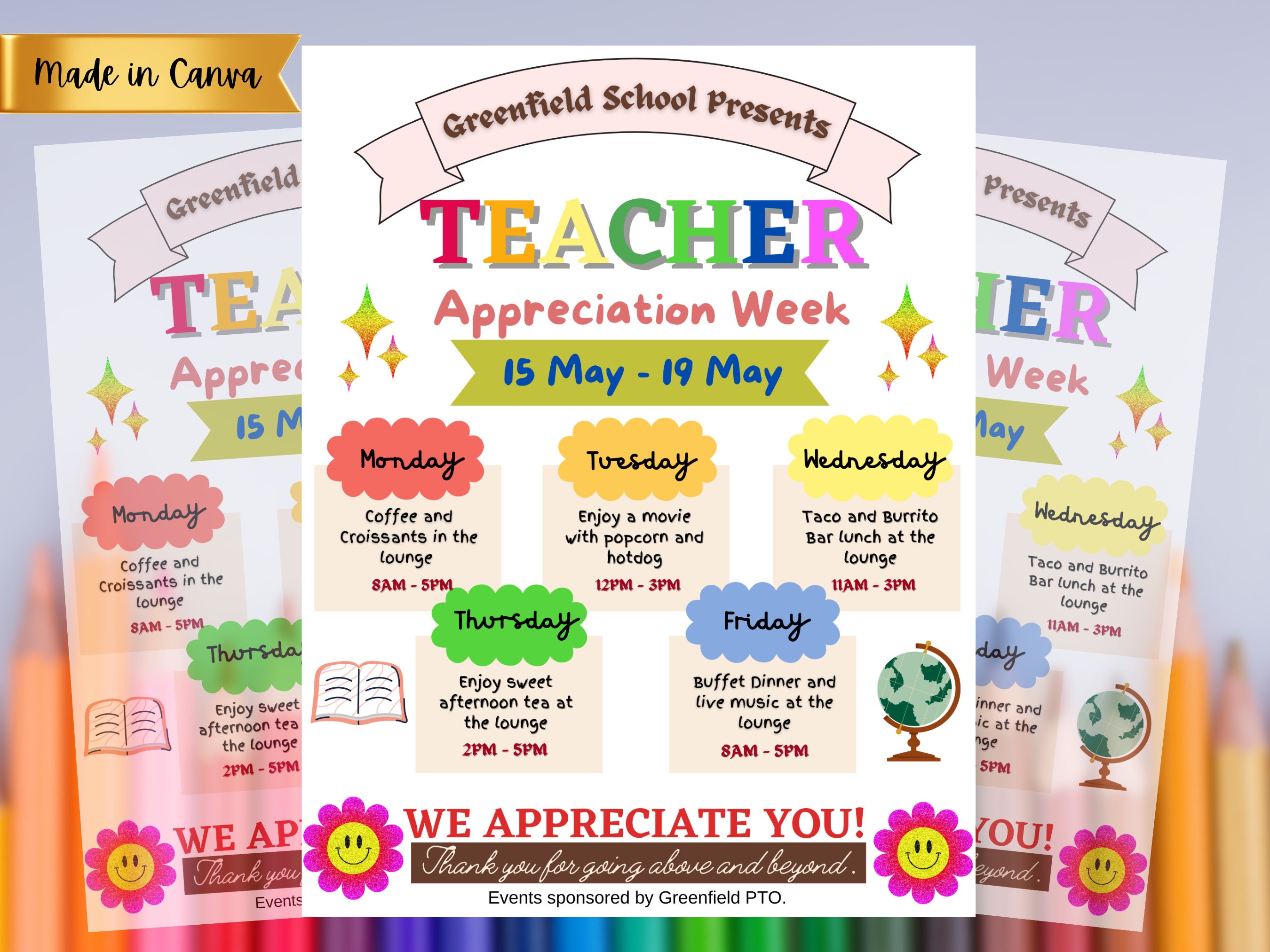 Teacher Appreciation Week Teacher's Day Flyer DIY Thank You Teacher ...