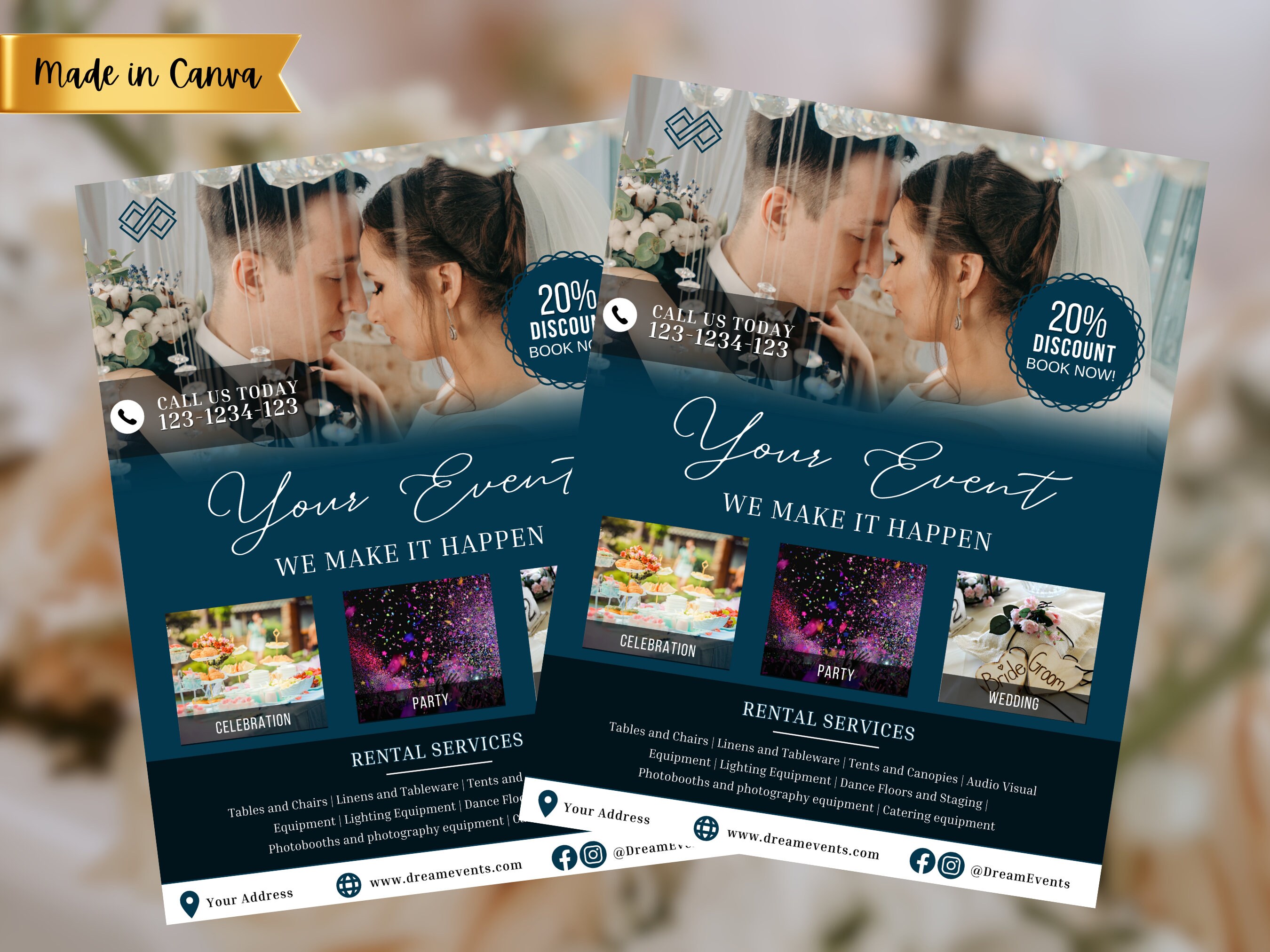 DIY Event Rental Services Flyer Brand Awareness Event Planning Flyer ...