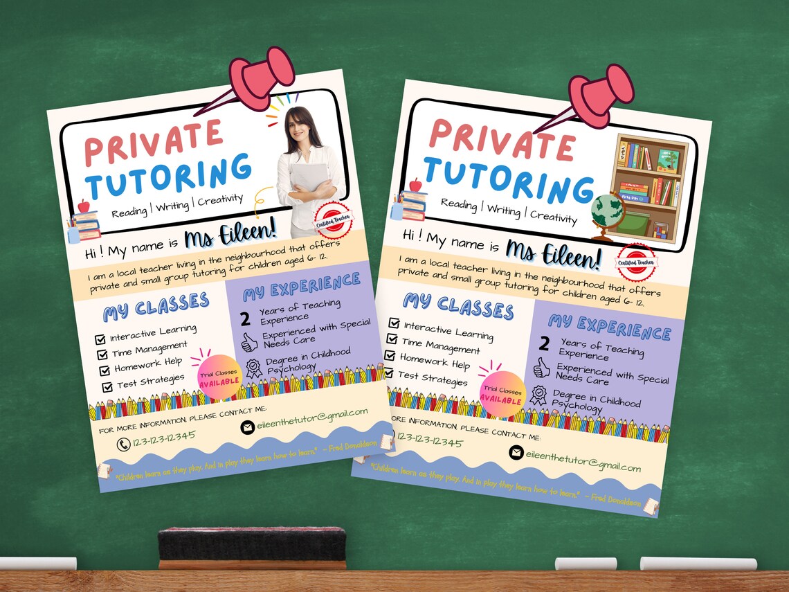 Tutoring Flyer Editable Tutoring Flyer Customizable Tutoring Flyer ...