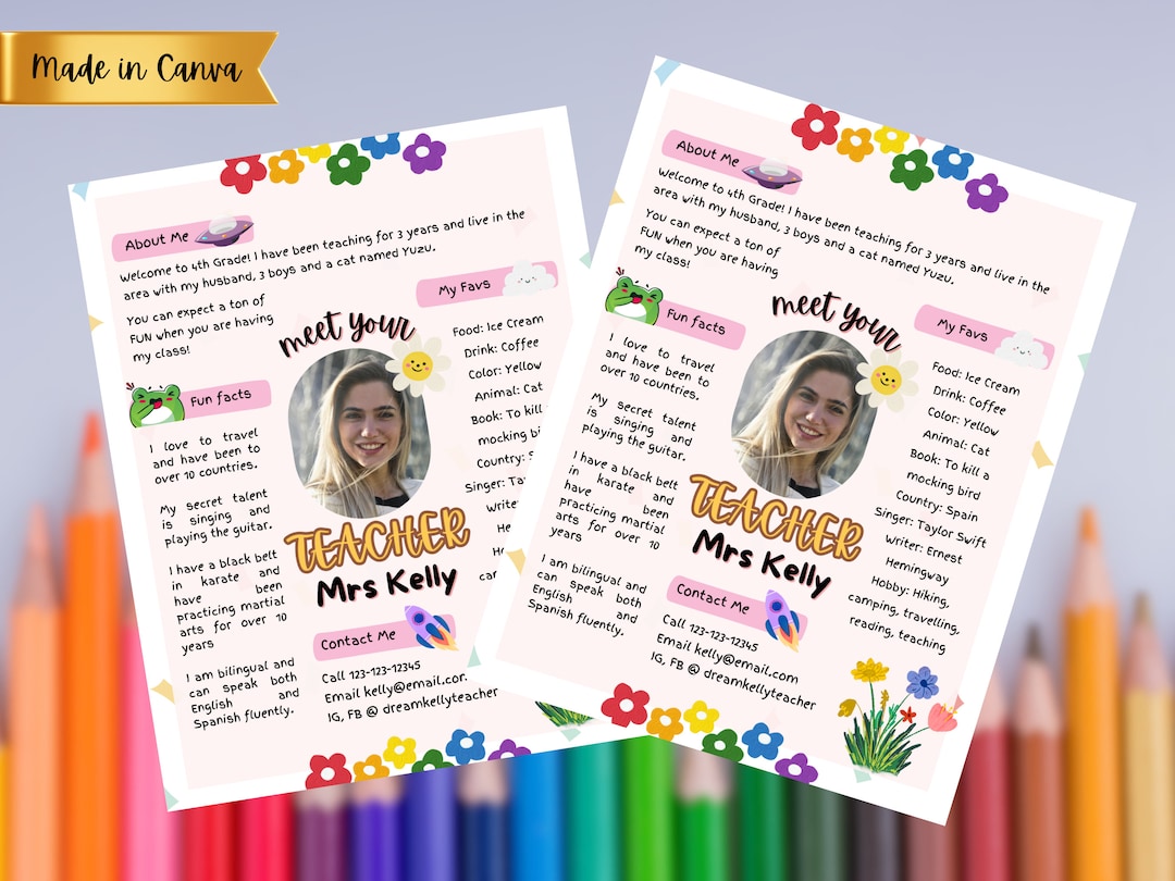 Meet Your Teacher CANVA Flyer School Meet Your Teacher Editable Flyer ...