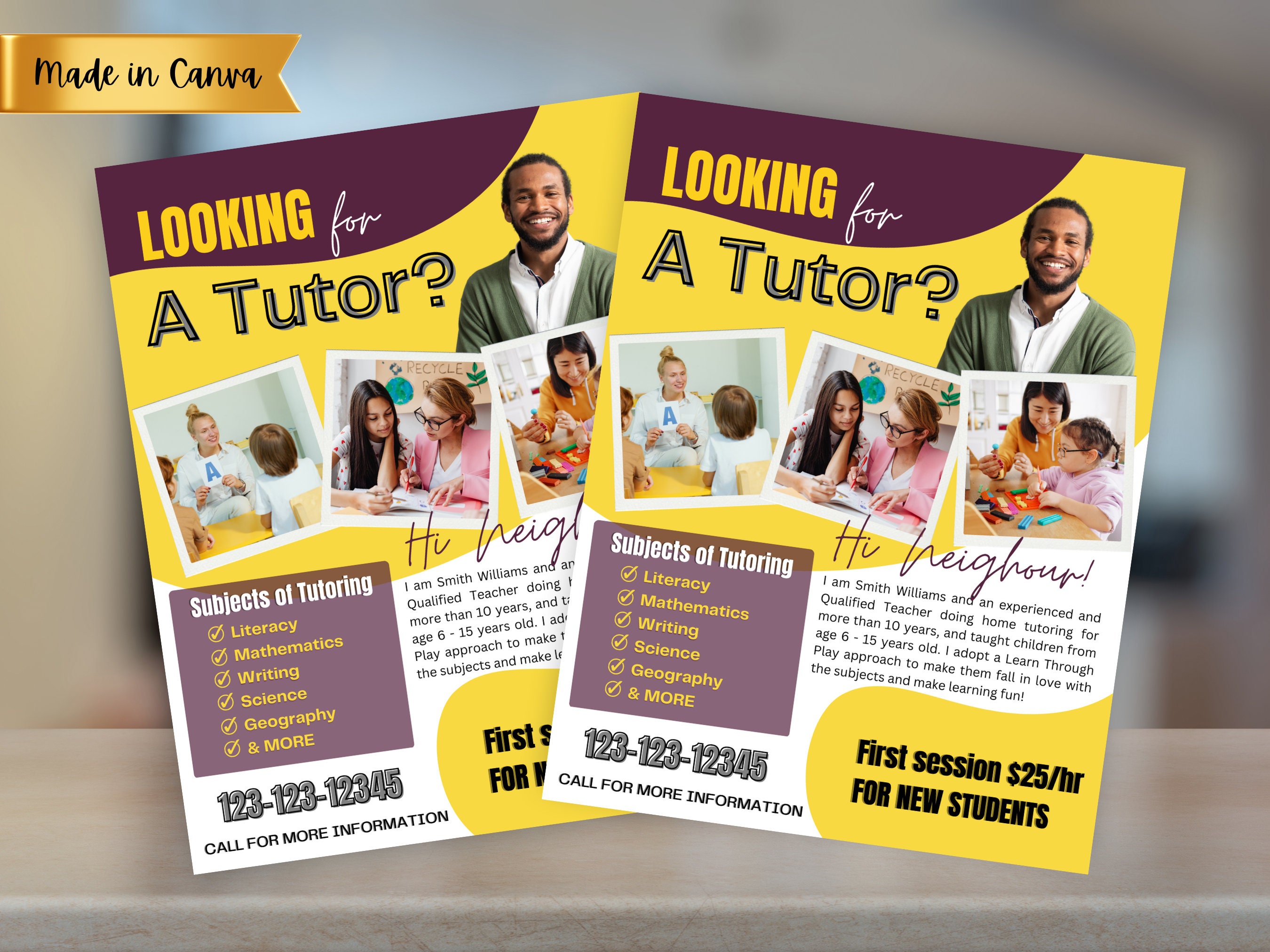 Tutoring Flyer | Editable Tutoring Flyer | Customizable Tutoring Flyer ...