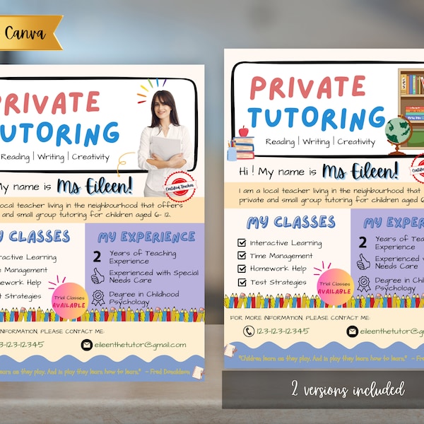 Tutoring Flyer - Etsy