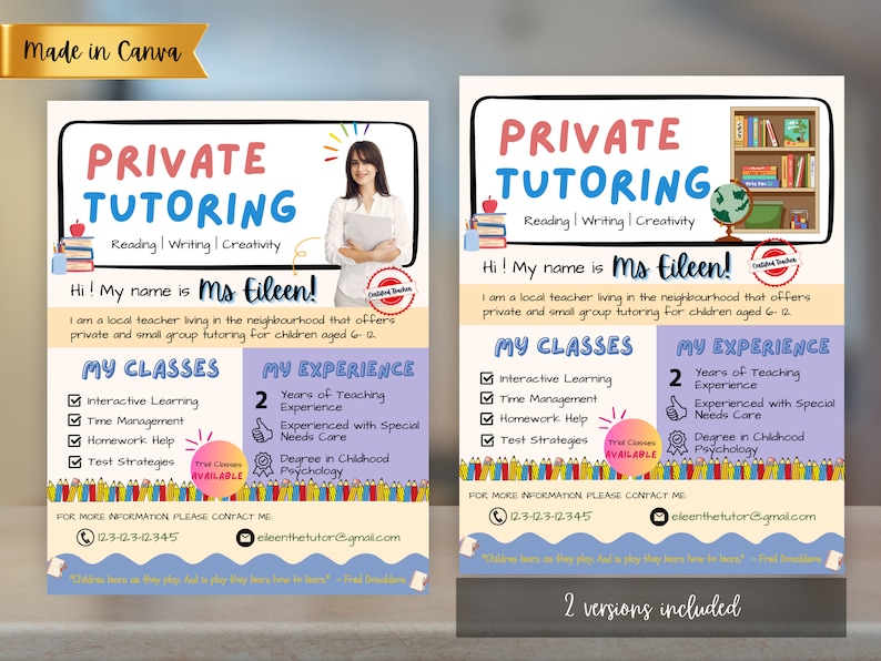 Tutoring Flyer | Editable Tutoring Flyer | Customizable Tutoring Flyer ...