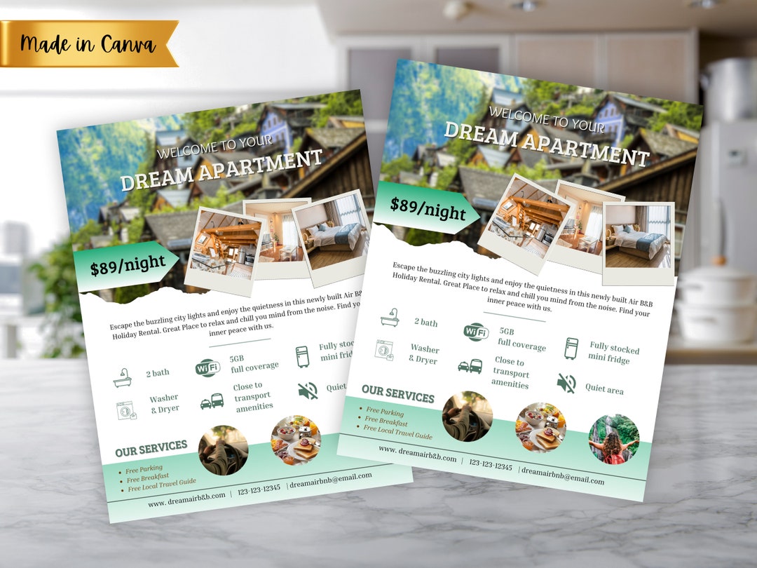 Air Bnb Flyer Editable Air B&B Flyer Customizable Air Bnb Flyer CANVA ...