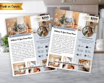 AIRBNB Flyer, Editable Airbnb Flyer, Template CANVA Airbnb, VRBO, A5 - Etsy