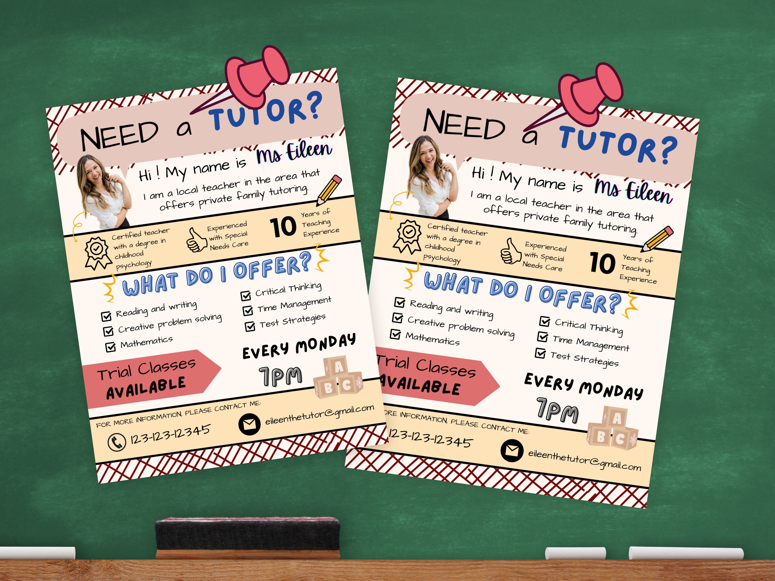 Tutoring Flyer | Editable Tutoring Flyer | Customizable Tutoring Flyer ...