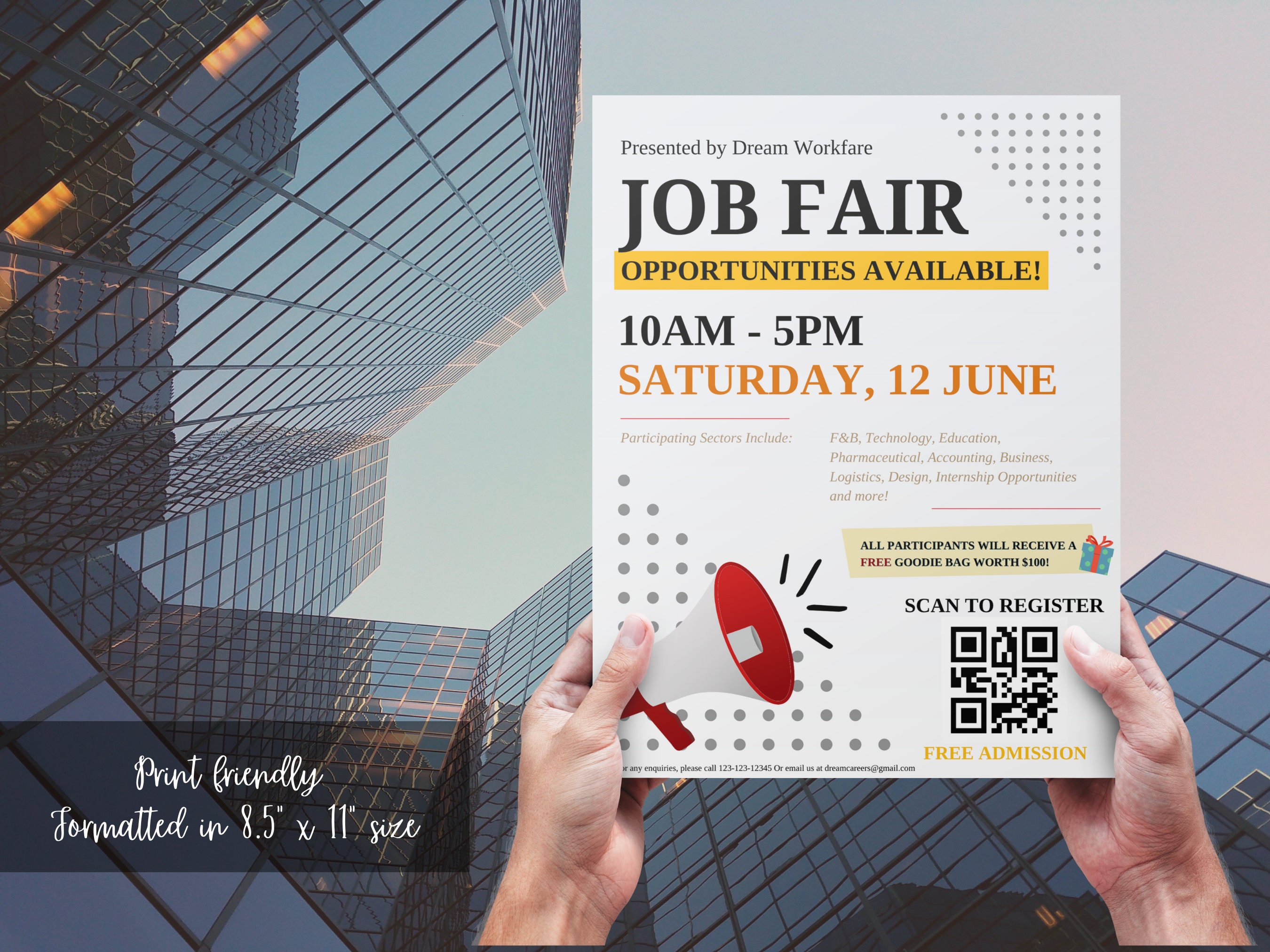 We Are Hiring Flyer | Editable Job Fair Flyer | Customizable Summer ...