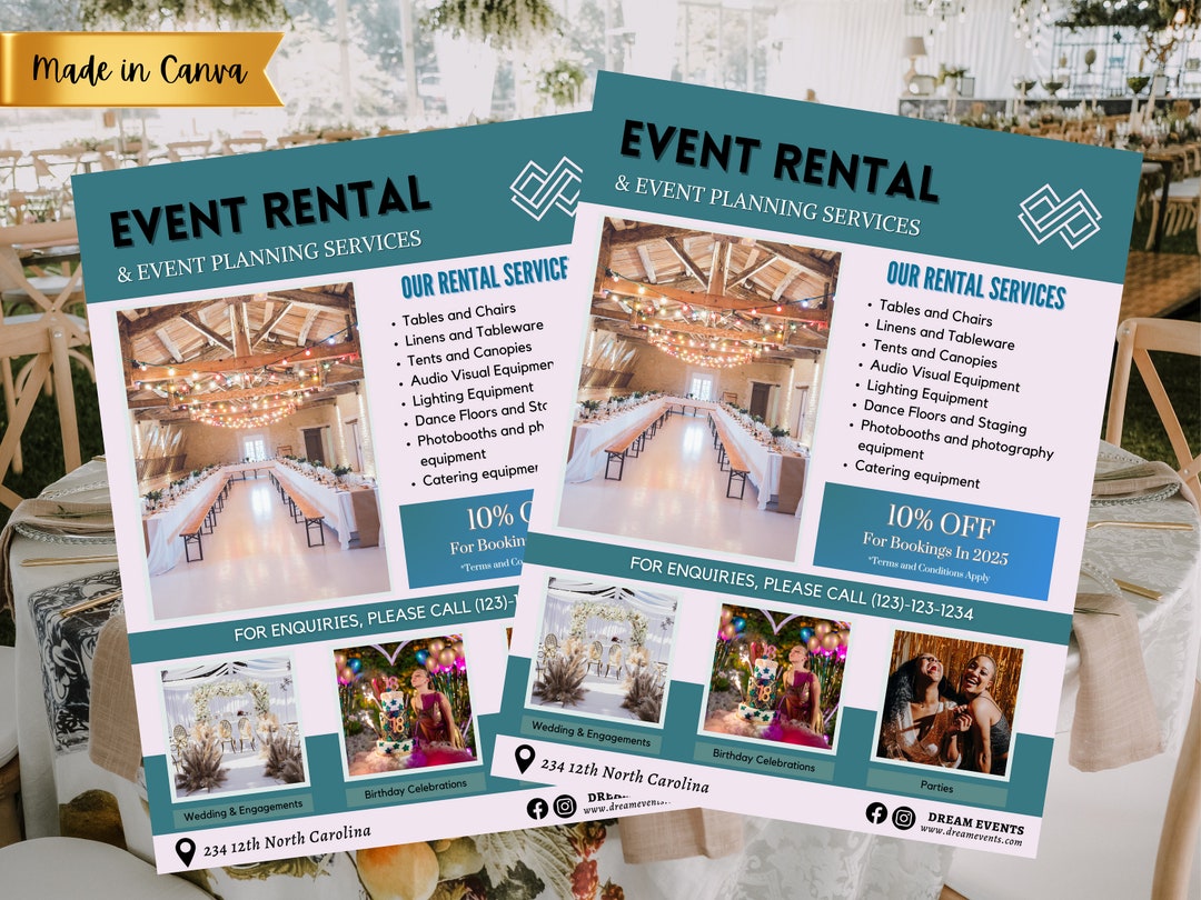 DIY Event Rental Services Flyer | Brand Awareness Event Planning Flyer ...