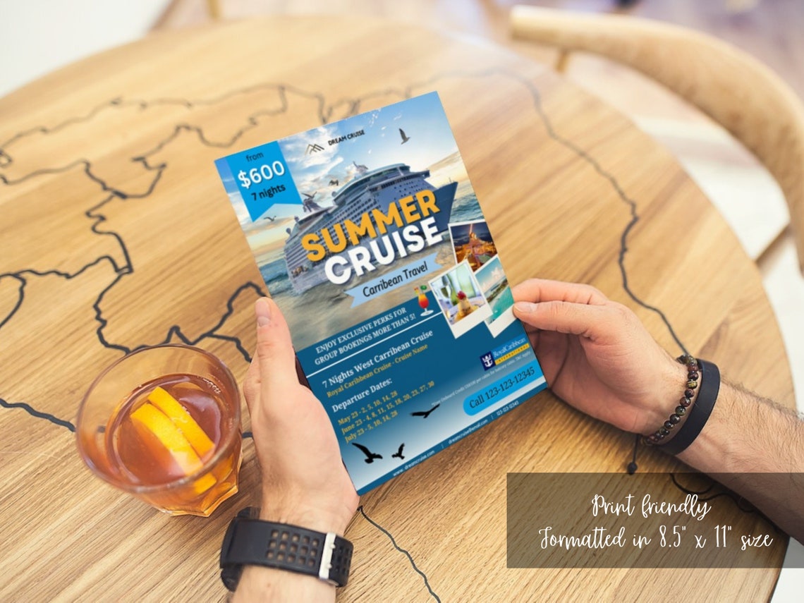 DIY Cruise Agency Flyer Editable Travel Flyer Customizable Royal ...