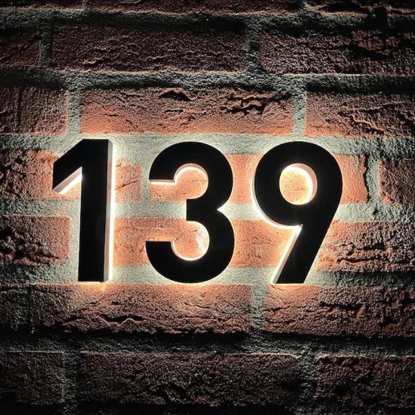 Backlit House Numbers - Etsy Canada