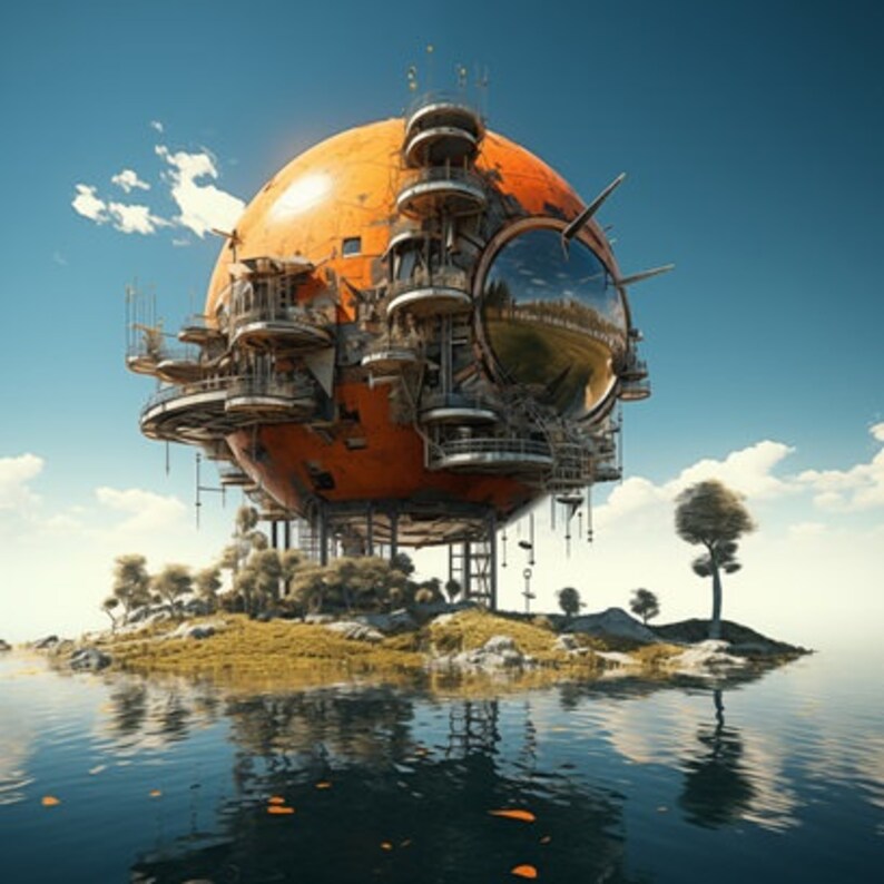 Alien Planet Colonies, 10 Images 4096x4096, Clipart, Instant Digital ...