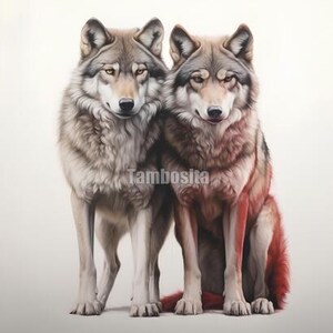 Realistic Wolf Designs, 30 Images 4096x4096, Clipart, Instant Digital ...