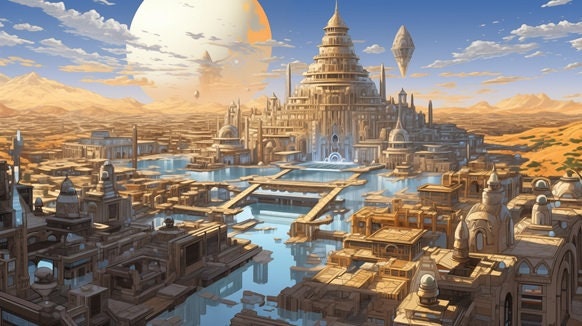 Futuristic African Cities, 10 Images 5824x3264, Clipart, Instant ...